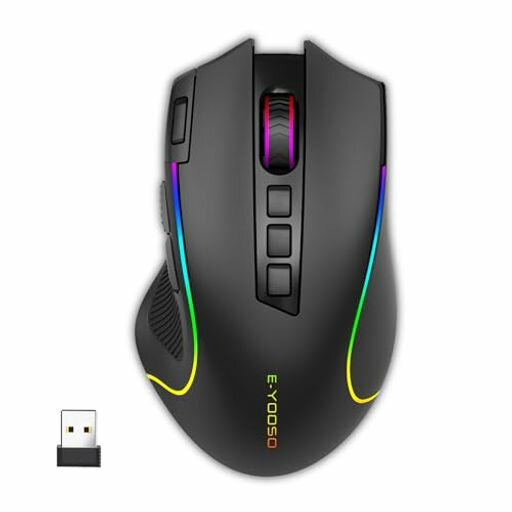 ✔️【Bluetooth+2.4Gワイヤレス+USB有線トリプル接続モード】▶3つの接続方式を搭載し、シーンに応じて自由に切り替え可能!2.4Gワイヤレス:背面のUSBレシーバーを取り出し、電源onで即接続、高速応答・ゼロ遅延、最大10m範...