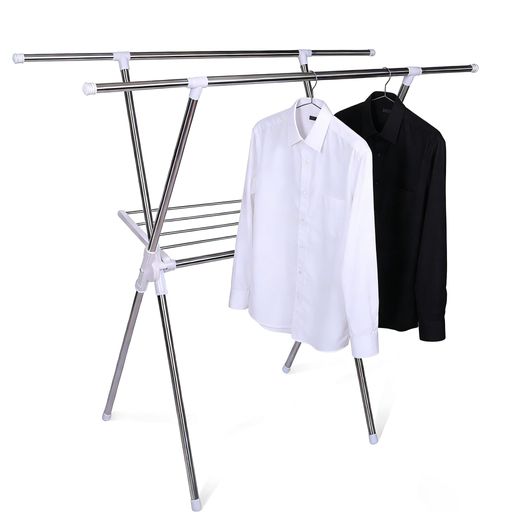 【商品サイズ】使用時:幅約94~145x奥行約65x高さ約135cm。/収納時:幅約94x奥行約8x高さ約152cm。省スペースでたくさん干せる室内物干し、たためばスリムになるので、クローゼットや収納庫などに隙間収納できる。 【高耐荷重】ス...