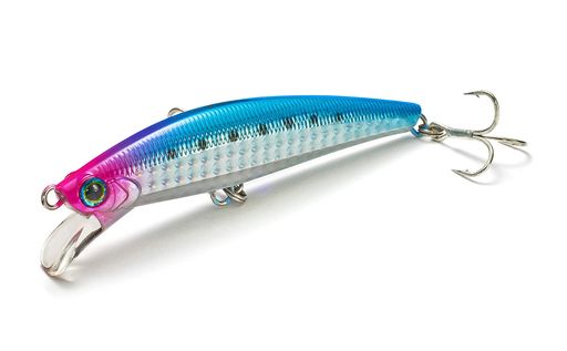 主な対応魚種:サゴシ タイプ:スーパーシンキング サイズ:90mm/重量:28g カラー:ナギラブルピン NGR