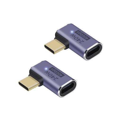 PD充電 【便利で実用的】標準のUSB4アダプターは、40Gbpsに完全対応したUSBCアダプターで、Thunderbolt4ケーブル用に設計されている。L型オス-メスアダプターです。L型のデザインを採用することで、狭いコーナーでの挿入の不...