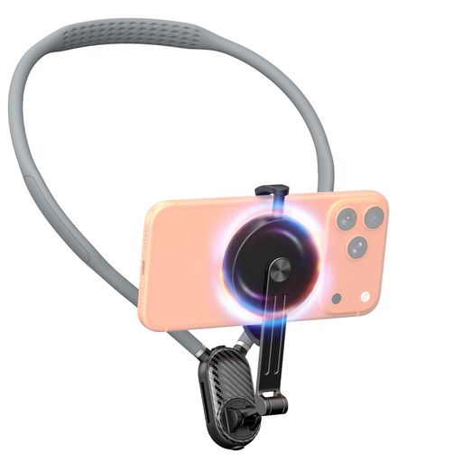 【2-in-1タイプ/ 強力磁気マグネット・クリップ式】スマートフォン向けに設計されたこの磁吸式クイックリリースネックマウントは、手を自由にし、完璧で臨場感あふれるPOVショットを撮影できます。クリップにも対応でき、より安全にお使いいただけ...
