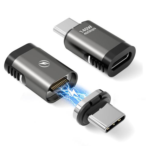データ転送 【140W高速充電】このマグネット式アダプターは、最大140Wに対応し、MacBookやその他のデバイスに必要な電力を十分に提供できます。 【40Gbpsデータ転送8K映像出力】USB CアダプタはUSB C 4規格に適合し、最...