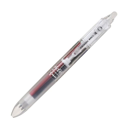 方式:スライドレバー式 ボール径: 0.38mm 超極細タイプ インキ: フリクションインキ(水性ゲルインキ) ※完全消色温度/65°C前後 インキ色:4色/黒・赤・青・緑 サイズ:全長145mm/最大径13.8mm