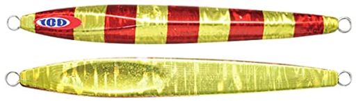 主な対応魚種:タチウオ 重量:100g カラー: レッドゴールドストライプ