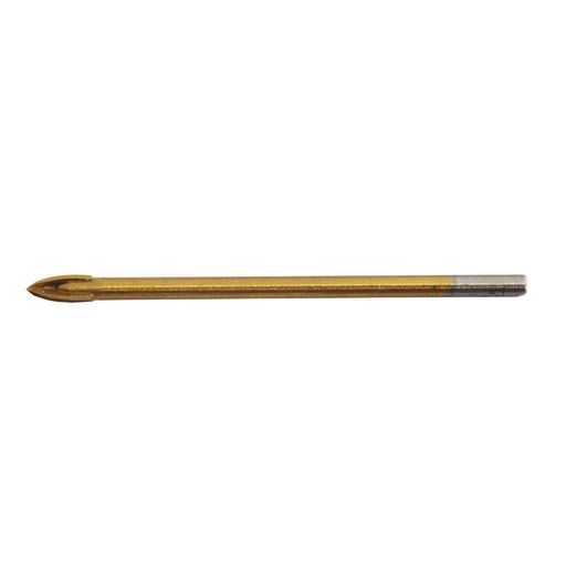 サイズ:全長66x全幅4mm 質量:2g 用途:ガラス・鏡・ボルト・磁気タイル等の穴あけ加工に 材質:先端部/超硬合金、シャンク/炭素工具鋼 サイズ:4mm シャンク径:3mm