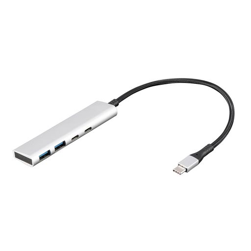 Type-Cポートを2つ、Aポートを2つ、拡張します。 タブレット型PCでも使いやすい20cmケーブル。 放熱性の高いアルミ筐体。