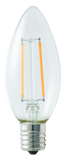 商店、レストラン、個人宅、インテリア シャインデリア形のLED電球25W相当 口金E17 クリア 入力電圧100V消費電力2W 電球色2700k 全光束230Lm 寿命2000時間