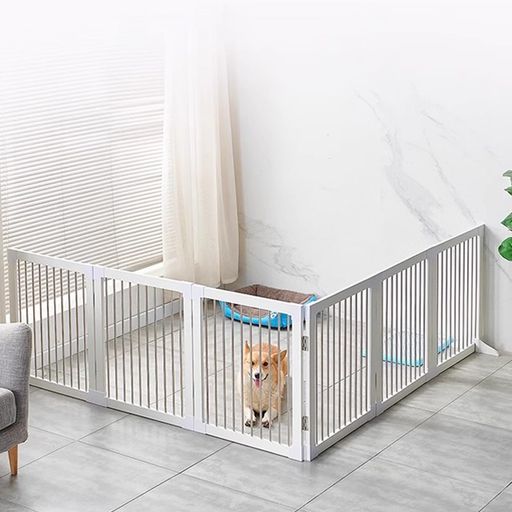 【サイズと適用対象】高さ70cm、長さ320cm、6つのパネル。重さ:約12KG。本品は多サイズが選択でき、中小型ペットに対応し、中小型犬などの動物に使用できます。ペットが危険な部屋への侵入を防ぎ、脱走防止や階段からの転落を防止し、ペットに...