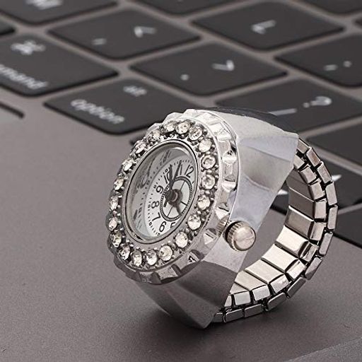 【金属素材】指時計このリングウォッチは、ある程度の耐久性、実用性、長寿命を備えた高品質の合金とラインストーン素材で作られています。 【ユニークなスタイル】リングウォッチこのリングスタイルの時計は、ユニークなスタイルとファッショナブルな外観を...