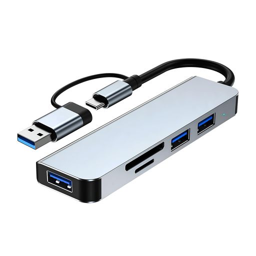 【5-in-1 Type-C USBハブ】USB3.0x1ポート、USB2.0x2ポート、TF&amp;SDカードスロット。PCの単一ポートから5台のデバイスを同時接続可能。外部ストレージの読み取りや周辺機器の操作を同時進行でサポート。Ty...