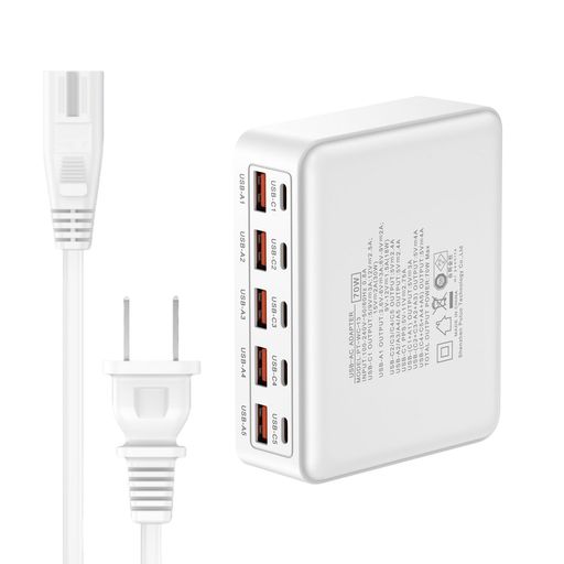 【合計70WマルチポートUSB充電器】5つUSB-Cポート、5つUSB-Aポートを搭載していて、まとめて10台のデバイスを同時に充電できる70W卓上充電器です。外出先や忙しい生活の中で充電待ち時間を大幅に短縮し、充電のストレスから解放され、...