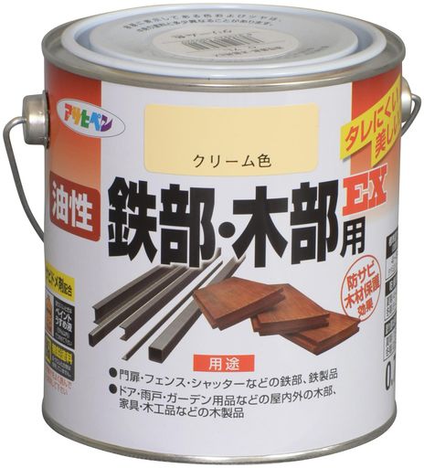 外装 タレにくいので大変塗りやすく、きれいに仕上がります。 サビドメ剤を配合していますので、サビの発生を防ぎます。 日光や雨に強く、美しいツヤのある合成樹脂調合ペイントです。 消防法上の非危険物(指定可燃物) 用途:(屋内外区分:屋内外用)...