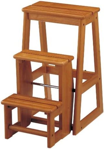 商品サイズ:W400xD585xH640mmステップ収納時:W400xD370xH640mm (仕様)本体:天然木(ラバーウッド)塗装 耐荷重(約):80kg