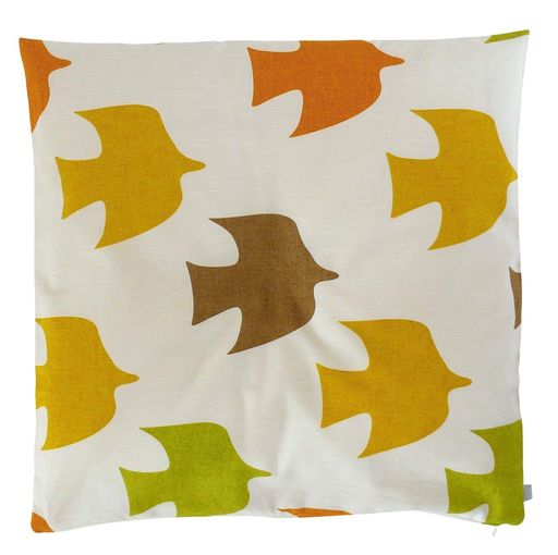 サイズ:約55x59cm 素材:綿100% 生産国:日本 中材は別売。ザブトンカバーのみのお届けとなります。 青空のもと、さわやかな風の中をとんでいく小鳥をイメージしたデザイン。優しい色とシンプルなタッチで描きました。ランダムに太く紡績した...