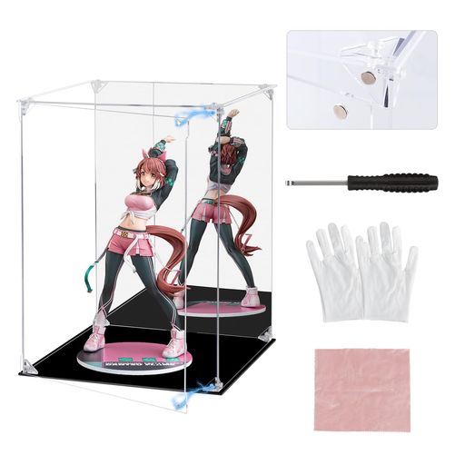 【製品サイズ】約30x30x40cmアクリルコレクションディスプレイケース。注意:組み立て前に、各アクリル板の両面に貼られた保護フィルムを剥がしてください。 【高強度連結構造】三角接合構造を採用し、ネジを使うだけで簡単に組み立てられます。マ...