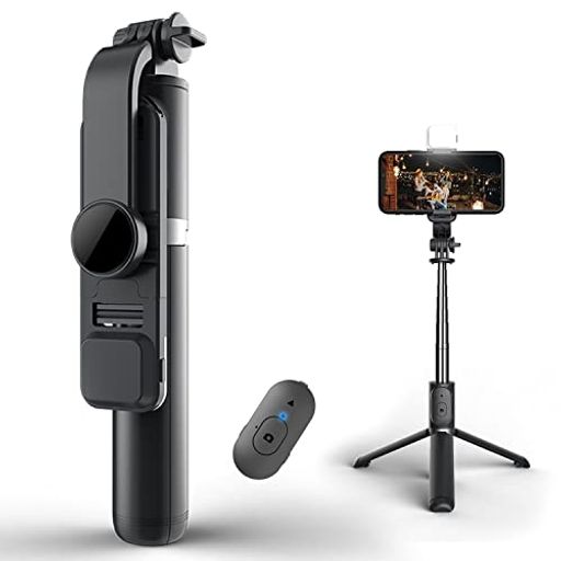 【3in1自撮り棒三脚&amp;リモコン】三脚や自撮り棒を設定する必要はありません。BluetoothRemoteを備えたこのQ023in1三脚自撮り棒を使用すると、写真やビデオの撮影中に手を離すことができます。ワイヤレスリモコンをスティッ...