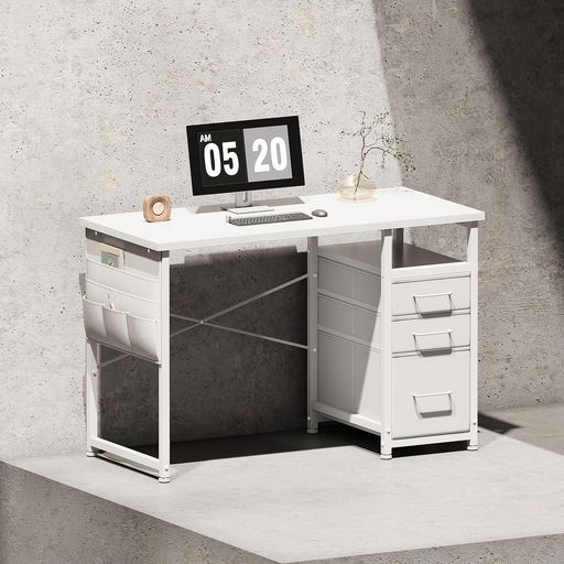 【商品仕様】パソコンデスクとしてはもちろん、ゲーミングデスクとしても使用できる収納付きデスク。◆本体サイズ:約幅100x奥行48x高さ74CM /素材:PBボード◆本体重量:約19KG | 簡単でクリアな日本語の説明書で、手作業が苦手な人で...