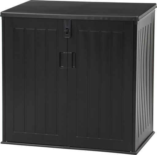 アウトドア用品から小型農機具までたっぷりしまえる屋外収納庫 サイズ: 幅115.8x奥行71x高さ112.5cm 本体重量:15.5kg 材質:構造部材:金属(鋼)/PP ※お客様組立商品です。 収納容量:約755L