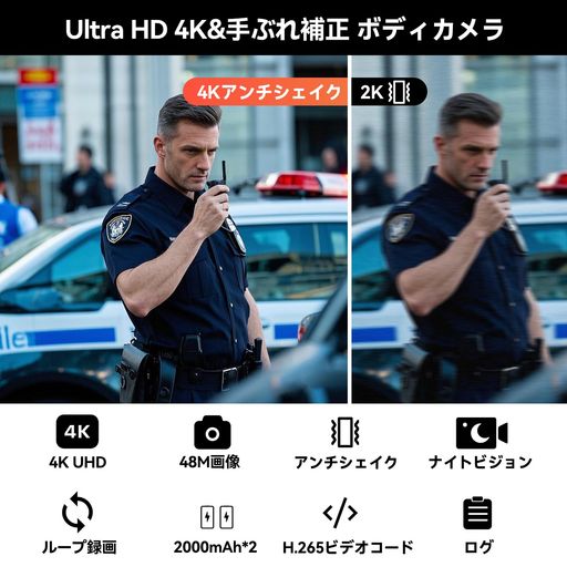 【ダイナミックUHD録画のための強化された手ブレ防止レンズ】 W8カメラは、強化されたレンズシステムと高度な手ブレ補正技術を搭載しています。 この改良により、動きの速い被写体を撮影する場合でも、すべてのフレームで鮮明なディテールを維持し、よ...