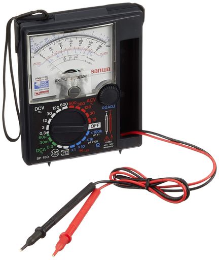 内蔵電池:R6P(単3形)x2 内蔵ヒューズ:φ5.2x20mm(250V/0.5A) 寸法:H159.5xW129xD41.5mm 質量:約320g 付属品:取扱説明書