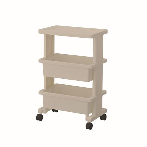 原産国:日本 商品サイズ(約):幅40x奥行25x高さ62.5cm 収納カゴ:幅32x奥行21.4x高さ10.4cm 耐荷重(約):天板2kg、本体1段あたり2kg 材質:天板・支柱・脚/ポリプロピレン、キャスター:ポリプロピレン(鉄心入)