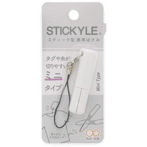 【シリーズ】スティッキールシリーズ miniサイズ 【サイズ】直径12mmxH50mmxD14mm / 10g / 刃渡り15mm 【特長】タグやほつれた糸を切りやすい片刃ギザ刃タイプ 【仕様】ストラップ付きで携帯に便利 【材質】ABS,フ...