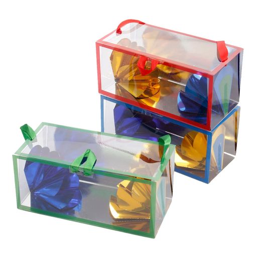 材質:紙+プラスチック。サイズ:Мサイズ(高さx長さx幅25x18x8.5cm)。フラワーボックス(高さx長さx幅18x8x8cm) 何もない紙袋を展示した後、手をバッグに入って透明で美しい小さなフラワーボックスを取り出します。再び紙袋の中...