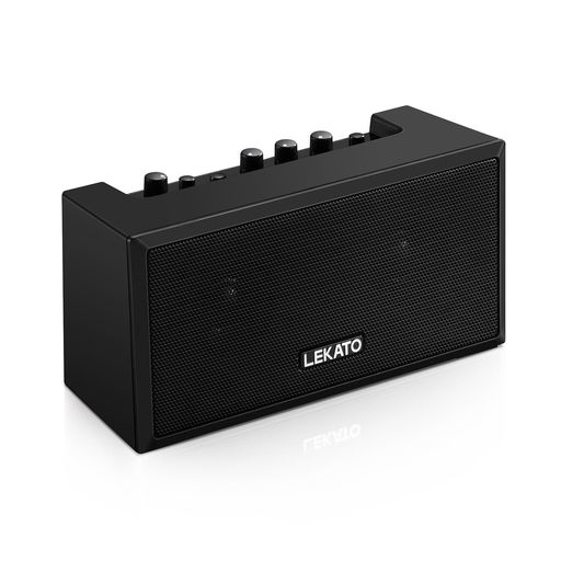 🎸【2 つのトーン チャンネル】LEKATOミニ ギター アンプには 2 つのエフェクト チャンネル (クリーン/ディストーション) があり、ボタン 1 つで切り替えることができます。「GAIN」と「TONE」を調整してさま...