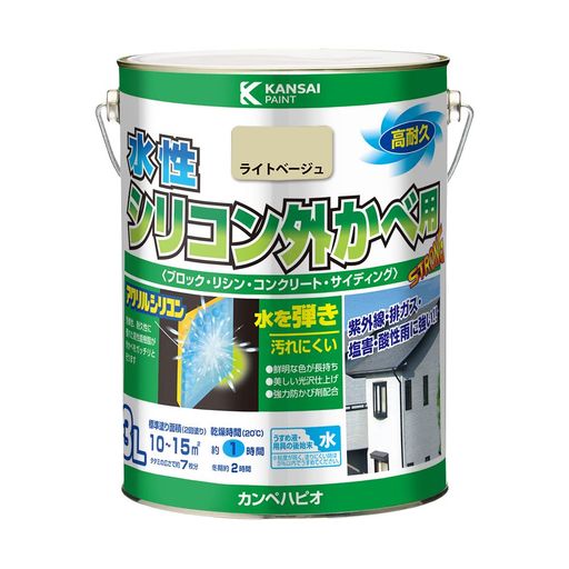 外装 【乾燥・塗重時間】 【20°C】乾燥時間:約 1 時間 塗重時間約 4 時間 【冬期】乾燥時間:約 2 時間 塗重時間:約 6 時間 【塗り面積(2回塗り)】 3L:平方メートル:約 10 ~ 15 m2 タタミの広さ:約 7 枚分 ...