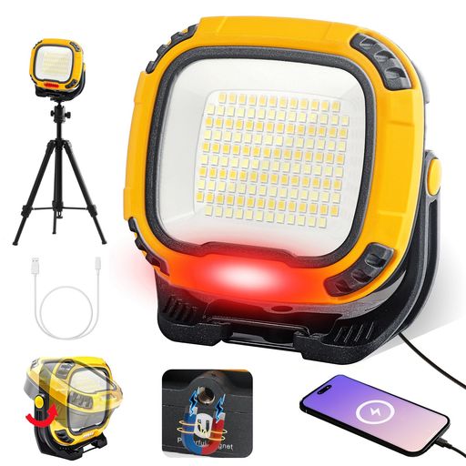 【超高輝度・14種類点灯モード】:LED投光器の輝度は4000LMに達し、光束量が十分で、4種類の照明色の切り替えと14種類の発光モードを備えており、柔らかい照明から強光ビームへと滑らかに切り替えることができ、照明効果は極めて素晴らしく、超...