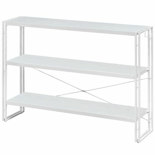 星(塗り潰し)【商品サイズ】幅120x奥行30x高さ88cm。棚板間の高さ:31cm。棚板の厚さ:3cm。耐荷重(約):棚板各45kg。材質:MDF・スチール。色:ホワイト 星(塗り潰し)【選バるサイズ17種】ちょっとした収納として使うコン...