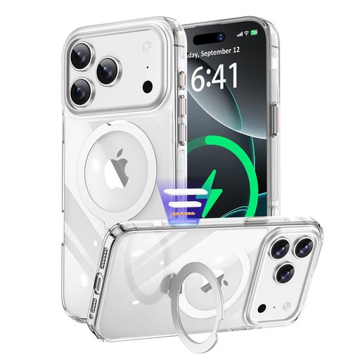 【2025斬新アップグレード&amp;カメラコントロールカバー&amp;対応機種】:iPhone17pro用ケース 6.3インチ[マグセーフ対応]。 360度回転リングスタンド・カメラレンズ保護・スクリーン保護・カメラコントロールボタンカバ...