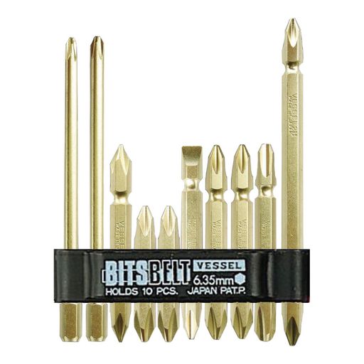 セット内容: 両頭ゴールドビット +1x65...1本、 +2x110...1本、+2x45...2本、+3x65...1本、+2x65...2本、両頭ゴールドビット +2/-6x65...1本、段付ゴールドビット +1x100...1本、...