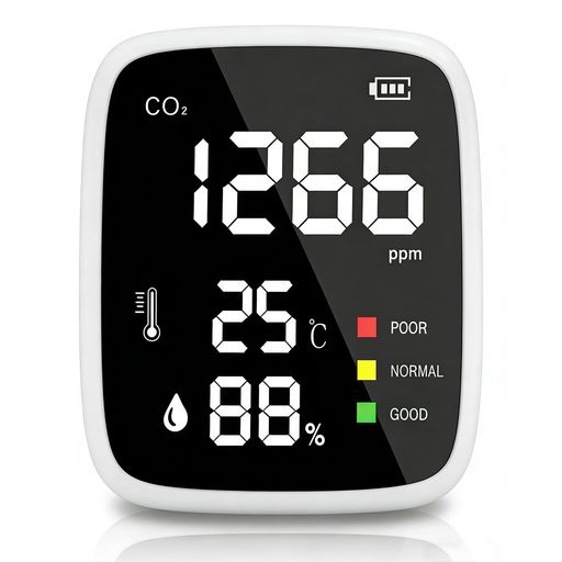 【リアルタイムで「見える化」】CO2・温度・湿度を同時監視デジタル画面でCO2濃度・温度・湿度をリアルタイム表示。色と数字で空気の質が一目で分かり、換気のベストタイミングを逃しません。知能アラームで危険濃度をお知らせします。 【高精度NDI...