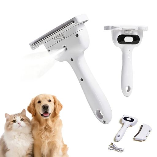 2段階スプレー調節設計・インテリジェント・スプレーUSB急速充電スチームホール付き猫用ブラシセルフクリーニング肌にやさしく、耐久性に優れている グルーミング スムージング 🐾【人気蒸し猫犬ブラシ】脱毛、洗浄、マッサージ機能を...