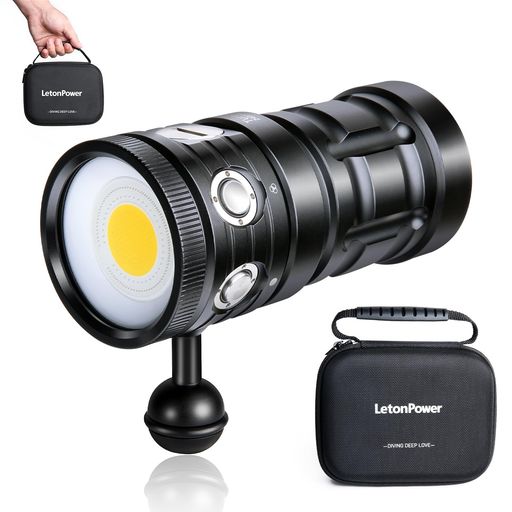 ターボSダイビングトーチビデオライトは、インポートされたCOBウィックを使用して、明るさ10000ルーメン、白色光、赤色光、青色光3色光、5500k-6000kの間の白色光の色温度、トーチの色温度のこの範囲は、正午12時の太陽に非常に近い、...