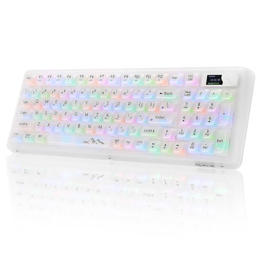 【無光沢透明キーボード】このPCゲーミングキーボードは、無光沢透明度の高いPC素材で作られたケーシングとシャインスルーキーキャップと究極の透明感のあるデザインで、無光沢と透明度を維持します。透明なキーボードより大幅に改善されている。以前の透...