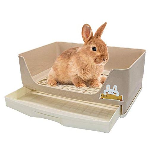 抗不安しつけ 【大型うさぎも安心!広々サイズ40x30cm】うさぎ用トイレの悩みを解決!幅40x奥行き30cmの大型サイズで、体の大きなうさぎでもお尻がはみ出さず、ゆったりと排泄可能。ロップイヤーなどの大型種にも最適な四角トイレ。 【高い三...