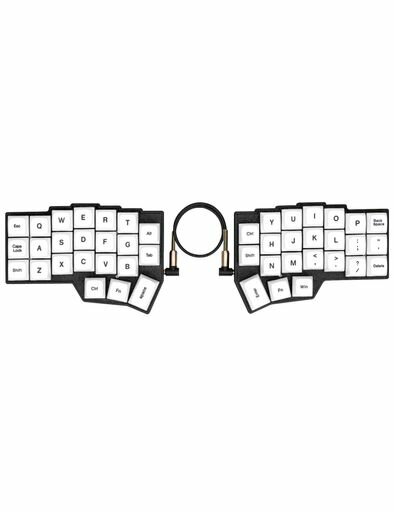 【人間工学に基づいた46キー・3x6レイアウト】左右分離型の設計により、肩幅に合わせた自然な姿勢でタイピングが可能。3x6のコラムスタッガード(柱状配列)と各3個の親指キーを採用し、ホームポジションから最小限の動きで全ての入力が完結します。...