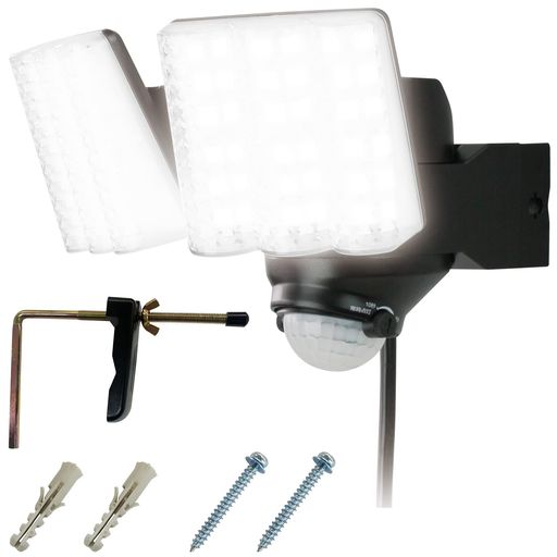 ガーデン 用途:玄関、ガレージ、ベランダ等の照明、防犯対策に 光源:LED0.5Wx72個(2,000ルーメン相当) 電源(電圧):AC100V(50/60Hz) 消費電力:18W(待機時1.0W以下) センサー探知方式:赤外線探知方式 セ...