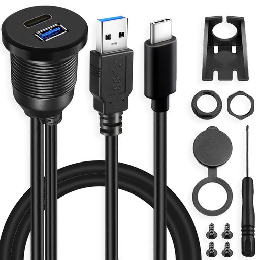 USB3.0およびType-Cフラッシュマウント:USB3.0およびType-Cフラッシュマウントケーブルは主に自動車で使用されますが、他の用途にも使用できます。USB3.0とType-Cの距離を延長できるケーブルです。 充電とデータ転送:...