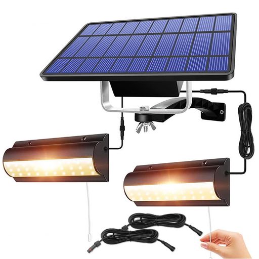 ガレージ 🌞【延長コード3m*4本・分離型・屋外/屋内兼用】弊社はソーラーライトの設計及び製造技術に専念して、最新版分離型2灯式ソーラーライトが公開します。ソーラーパネル部分とライト部分が分けているので、ソーラーパネルは日当...