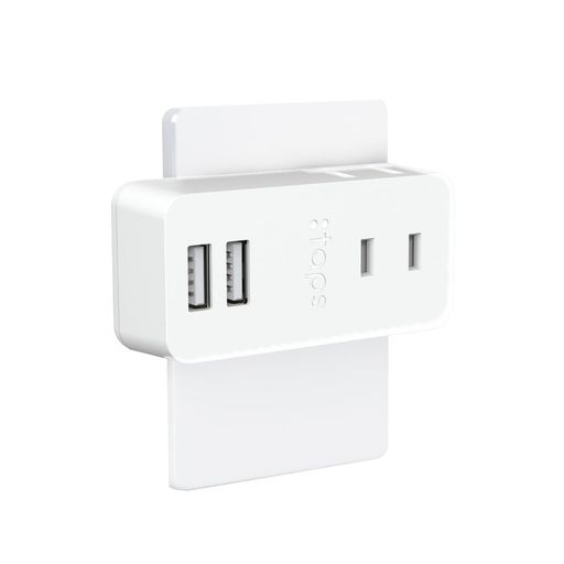 電源タップUSBモバイルタップ180度回転プラグ コンセント挿し込み口/定格入力:AC100-240V50/60Hz0.25A(最大)、差し込み口数:2個口(合計1400Wまで) USBポート/定格出力:DC5V2A(合計最大)、コネクタ形...