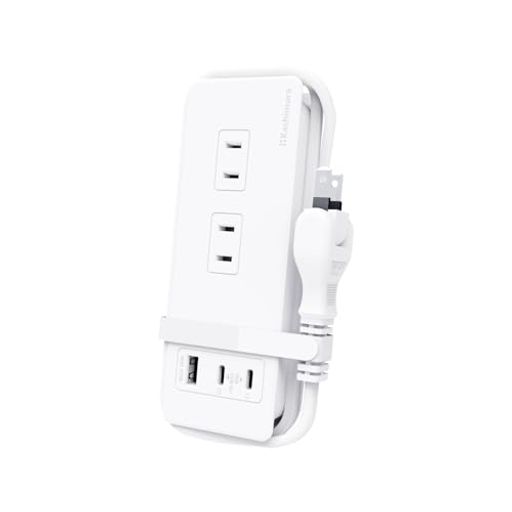 最大出力:USB-C45W、USB-A:QC18W、3ポート合計35W出力 リバーシブルUSB-Aポートで表も裏もどっちも充電 国内/海外で使用できる100~240V入力対応。ACコンセントは4口合計1400Wまで対応 ケーブル長1m。ケー...