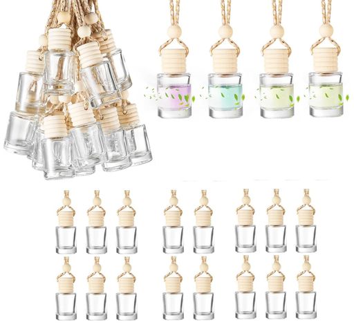 【商品仕様】:素材:ガラス、容量:10ml、セット内容:20個セット(蓋付き) 【長持ちする香り】:ボトルの密閉性が高く、液体がこぼれにくいです。木製の蓋は、ボトル内の香水をゆっくりと発揮させ、車内や室内に良い香りを長く残すことができます。...