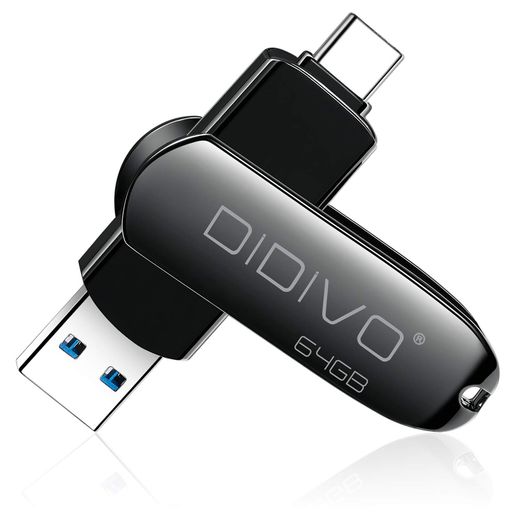 【デュアルUSB3.0&amp;タイプCフラッシュドライブ】:USB3.0とType-Cインターフェースを備えた64GBUSBCフラッシュドライブデュアル、コンピューター用のフォトスティックとUSB-CAndroidフォン用のメモリースティ...