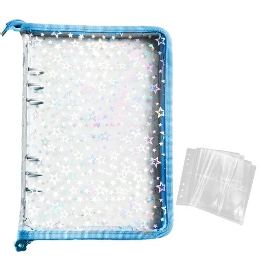 カードストレージ 【商品仕様】A5サイズ・虹色に輝く星柄の表紙デザインでな雰囲気を演出!ポケットサイズは18.5x25.5cmで、10枚のリフィルで最大160枚のカードを収納可能です。 【特徴・材質】本体カバーは耐久性のあるPVC素材で作ら...
