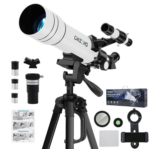 [直径70mmマルチコート光学対物レンズ、明るくクリアな視界を完璧に提供します]CHIZEHO天体望遠鏡は70mm大口径光学対物レンズを組み込み、光吸収面積を拡大し、複合コーティングにより光透過率を高め、画像をより明るく鮮明にします。(同じ...