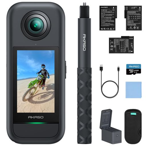 【5.7K 360°ビデオ・先撮り、後編集】AKASO 360は驚くほどクリアでイマーシブな5.7K高画質360°撮影でまるでその場にいるような没入感を実現します。一発撮影で全てを記録、あとからアプリで簡単にリフレームできます。もうアングル...