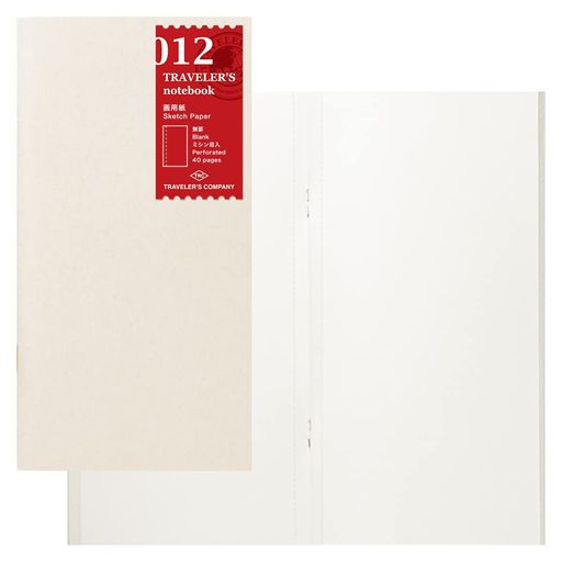 スケッチに最適な画用紙のリフィル 【サイズ】高さ21x幅11x厚さ5cm 【内容】中紙 /40ページ[画用紙]、無罫 ミシン目入 ステッチャー製本